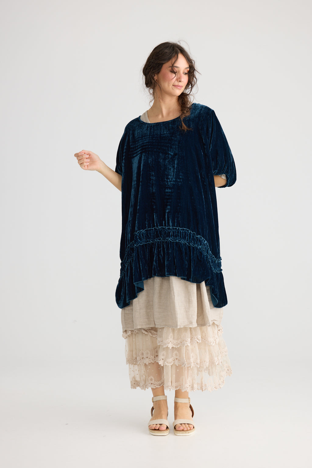 Violette Velvet Luxury Swing Top/Dress. Midnight Blue – Miss Rose ...