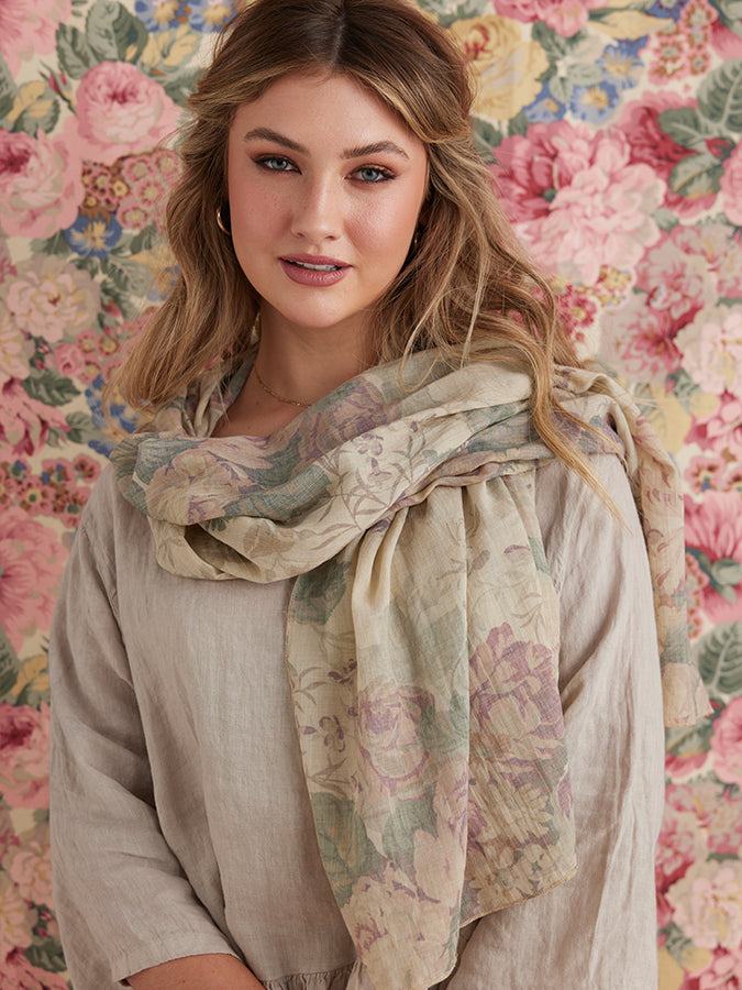 Antique Garden Cotton Scarf – Miss Rose Sister Violet