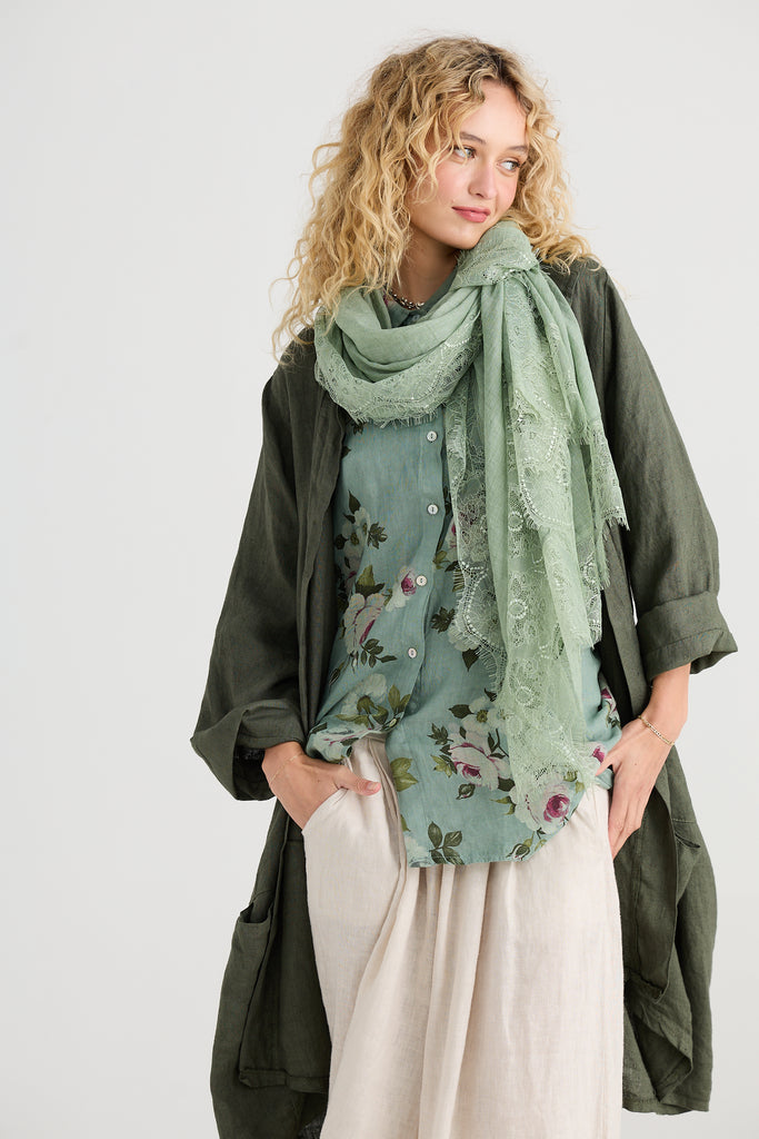 Midsummer's Cotton and Lace Scarf - CHAMPAGNE CREAM – Miss Rose Sister ...