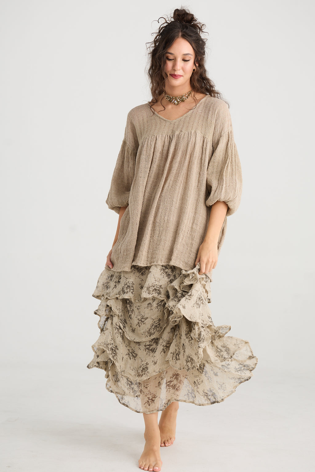 Angelica Linen gauze floral skirt. – Miss Rose Sister Violet