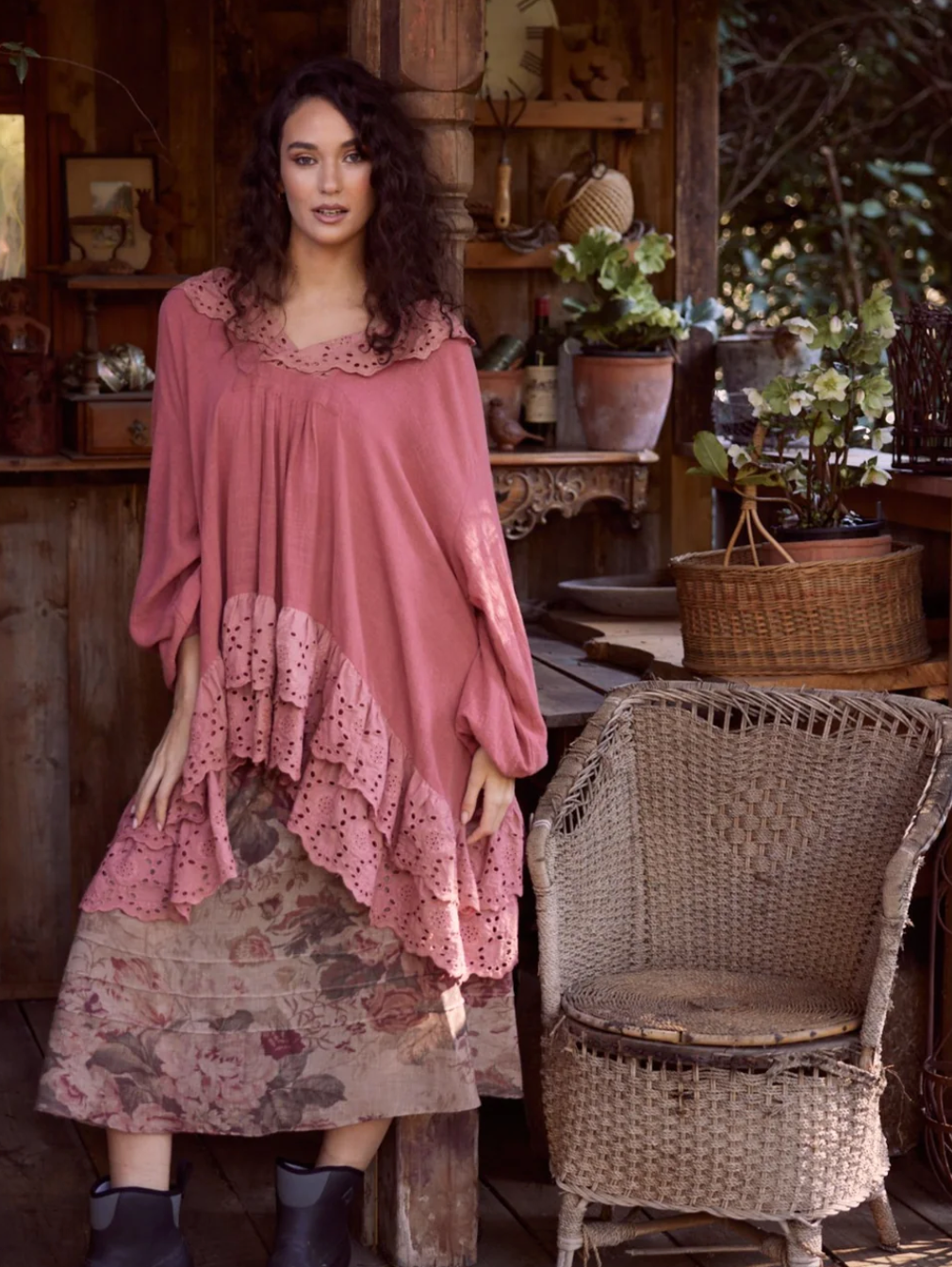Rosetti Floral Skirt - Antique Rose – Miss Rose Sister Violet