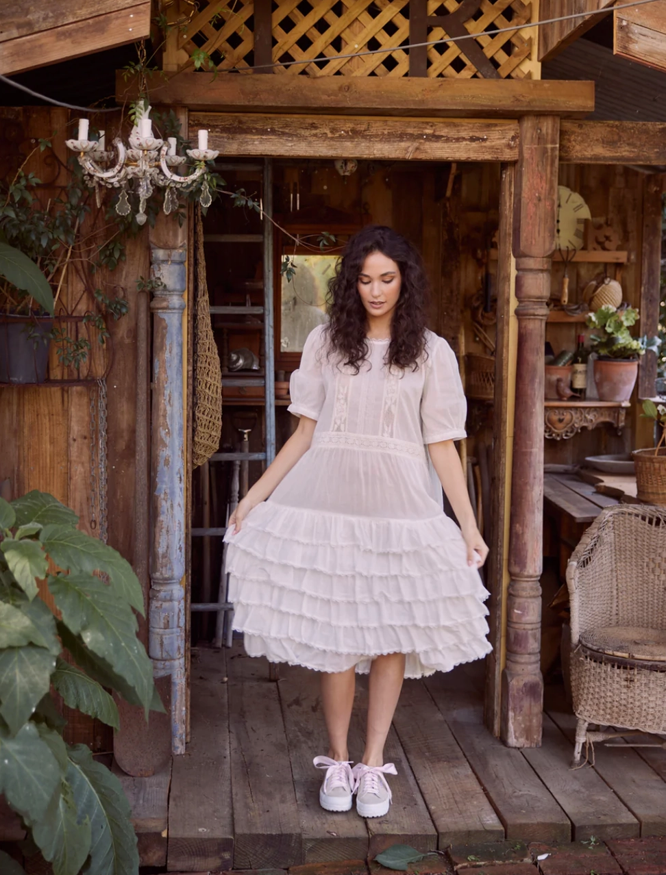 Clementine Dress, Alabaster White – Miss Rose Sister Violet