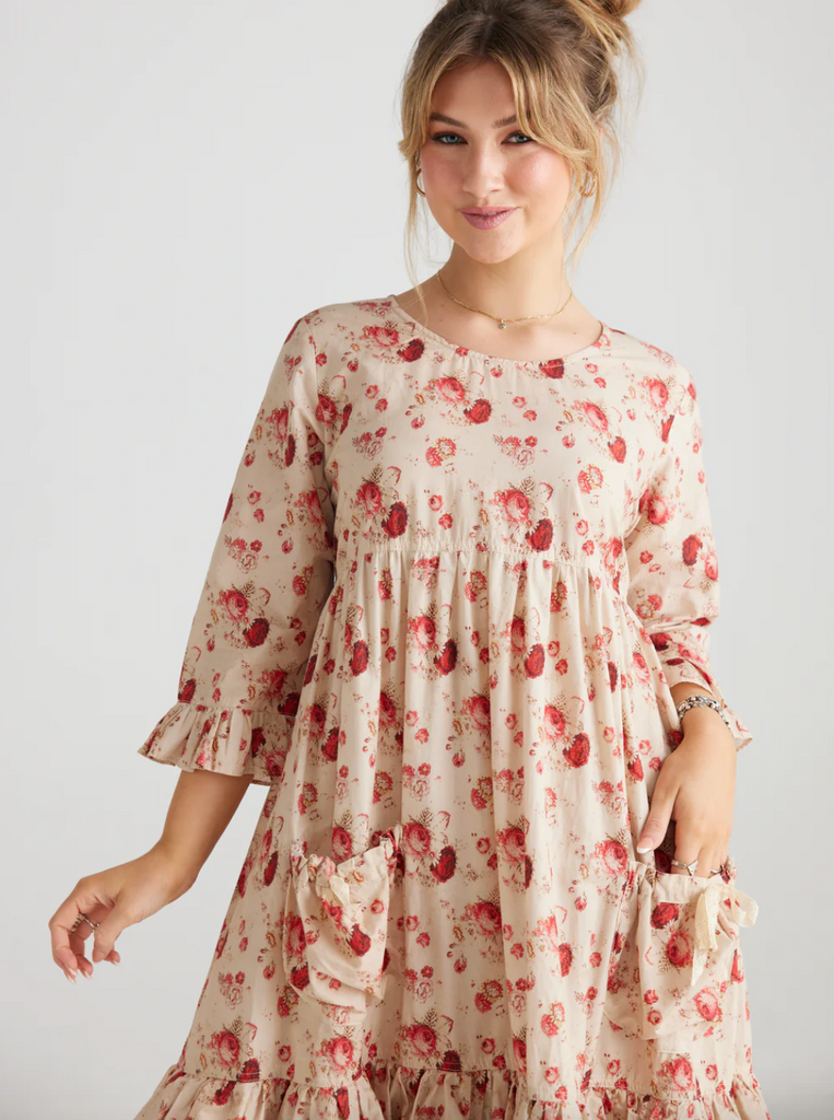 Cymbeline Ruffled Dress - Dark Rose – Miss Rose Sister Violet